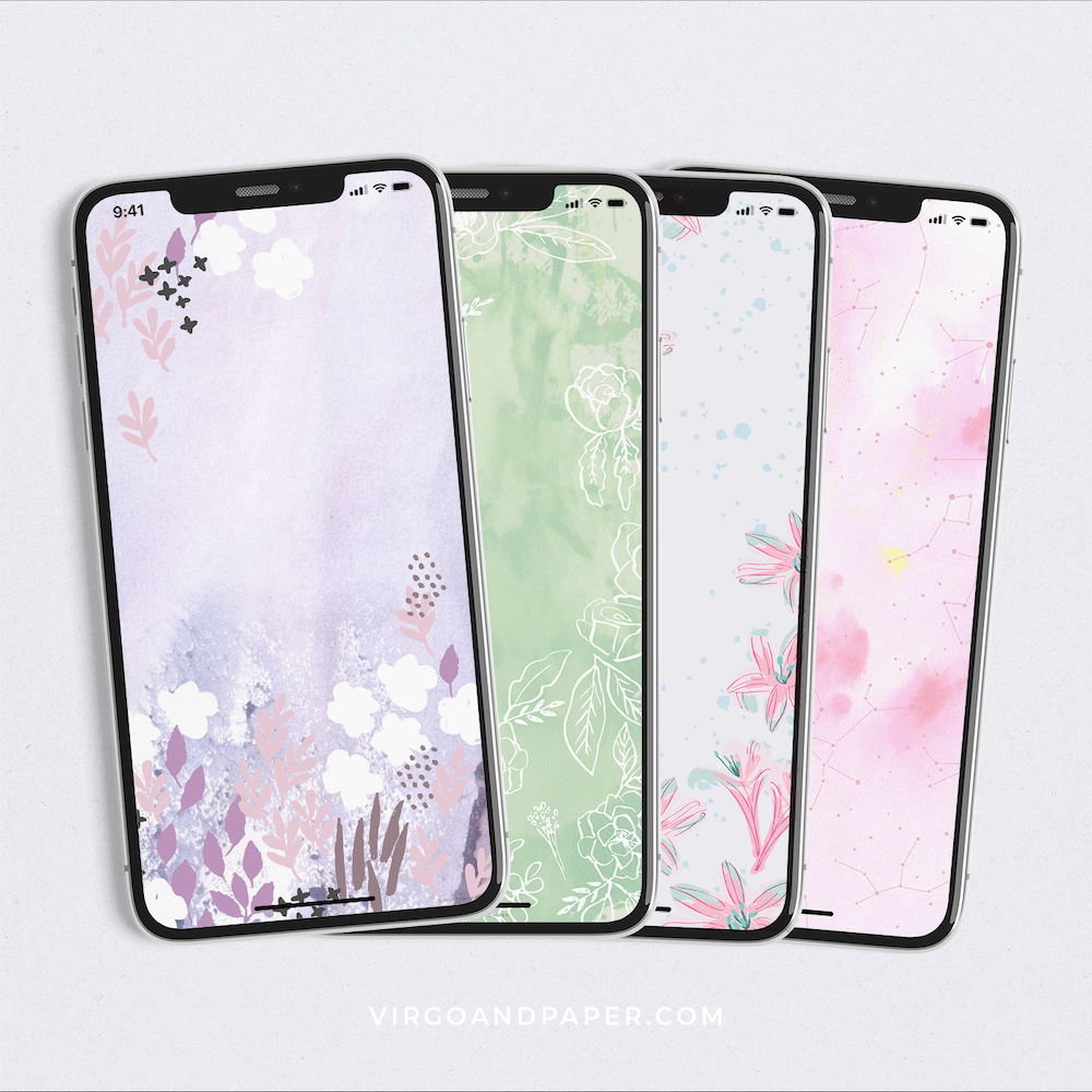 Four Abstract Floral Desktop & Phone Wallpapers for Spring and Summer ...