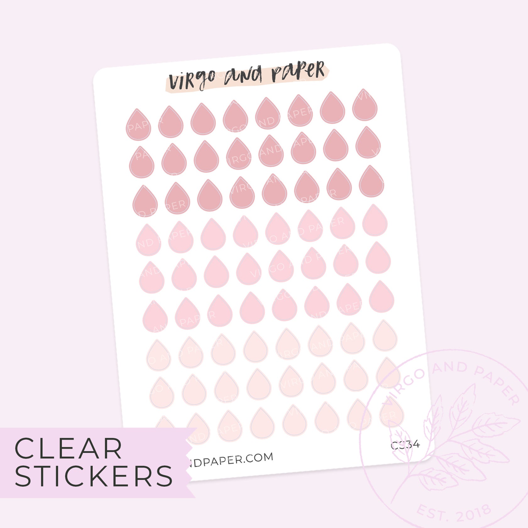 Clear Stickers – Virgo and Paper