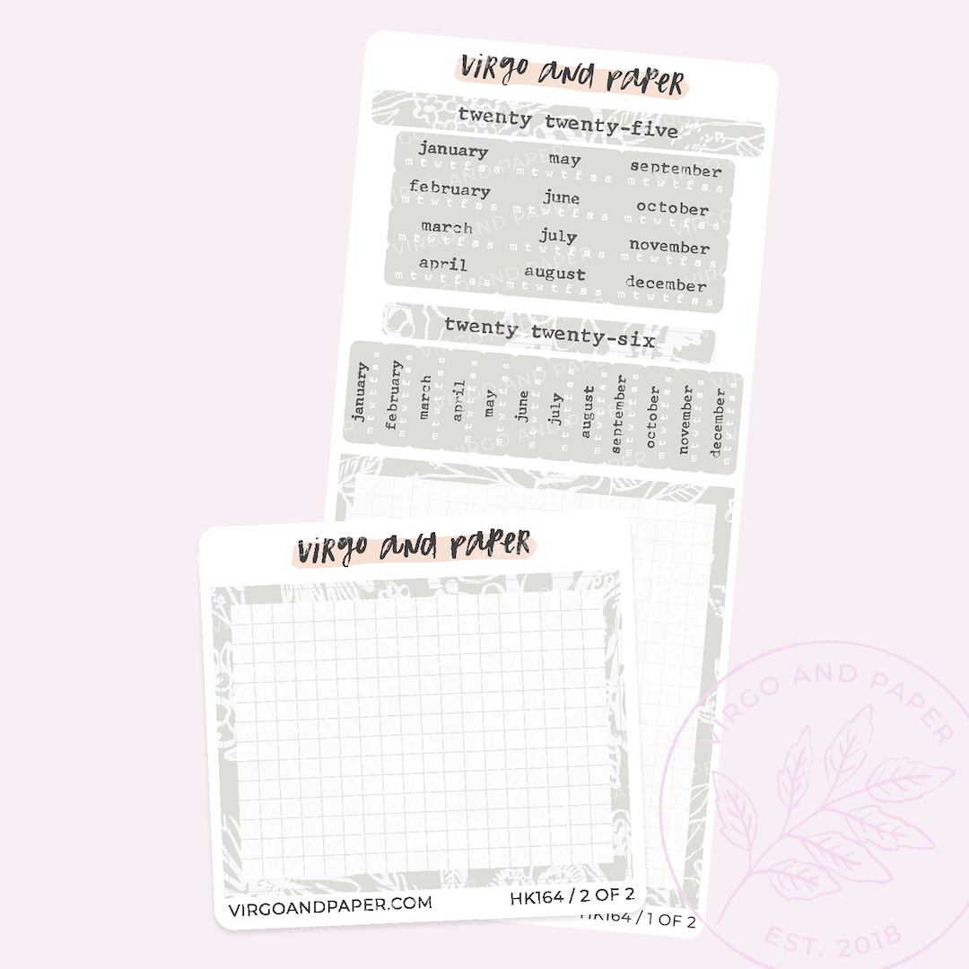 2025 H. Weeks Yearly Calendar Sticker Kit - Neutral – Virgo and Paper