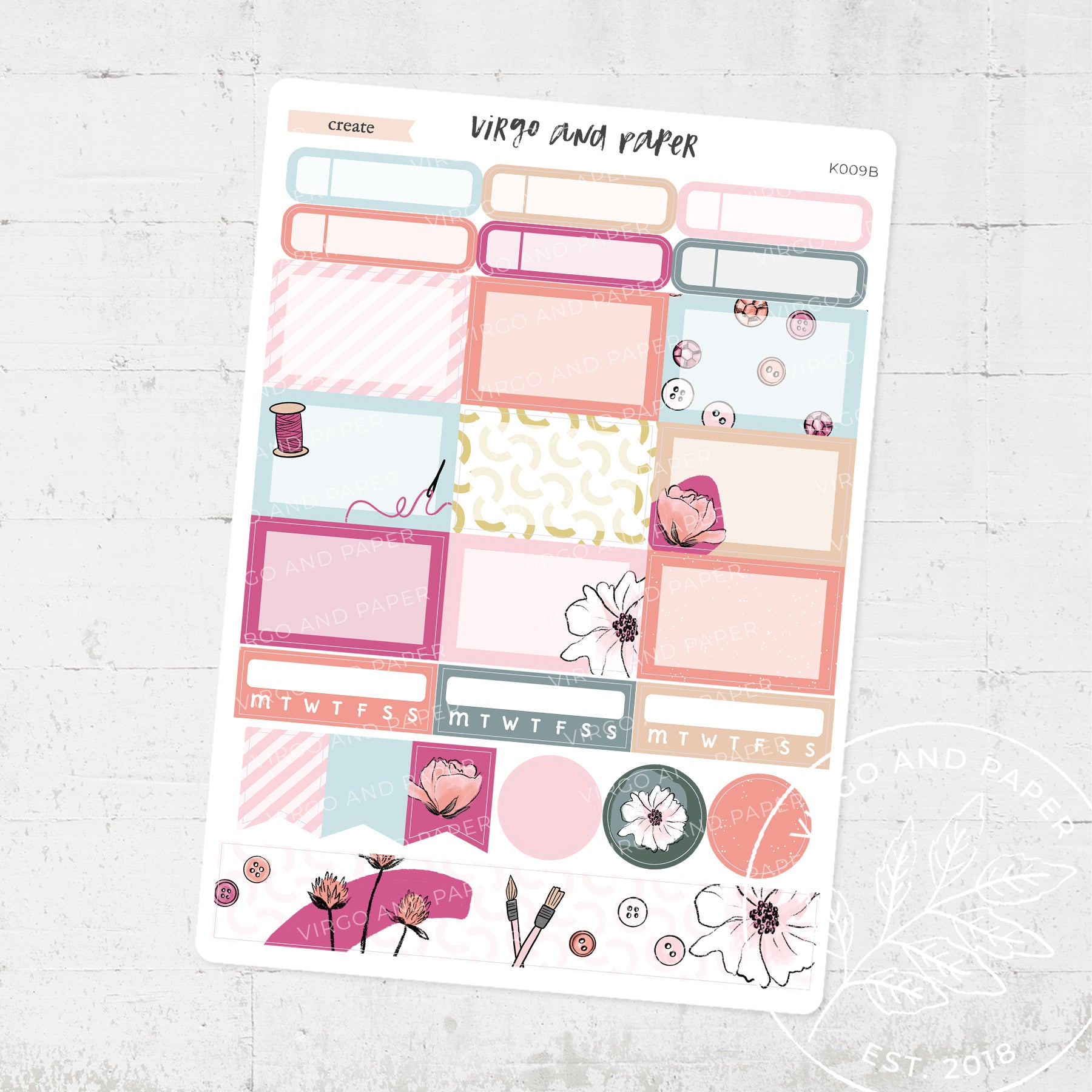 Create Weekly Planner Sticker Kit – Virgo and Paper