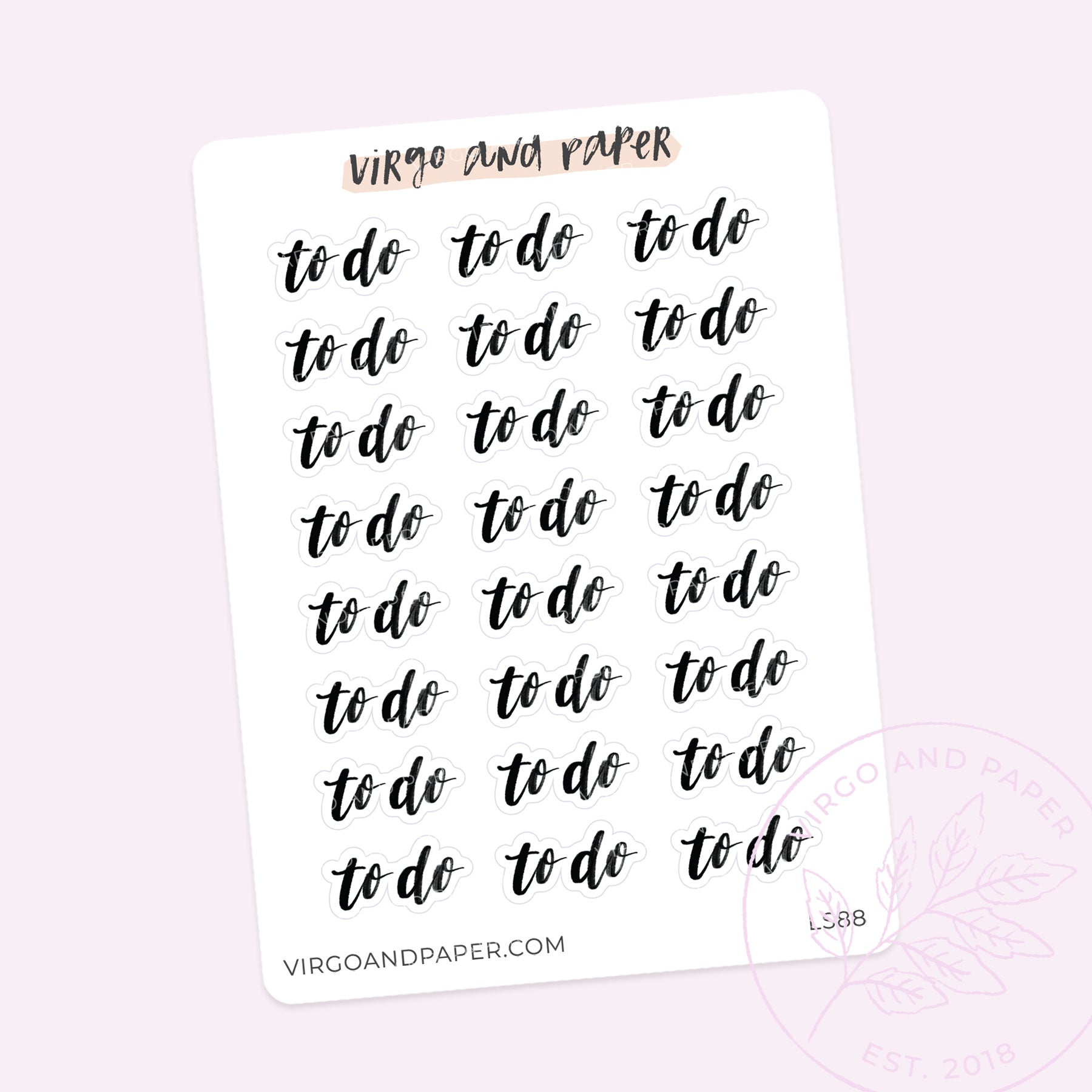 To Do Hand Lettered Script Stickers – Virgo and Paper